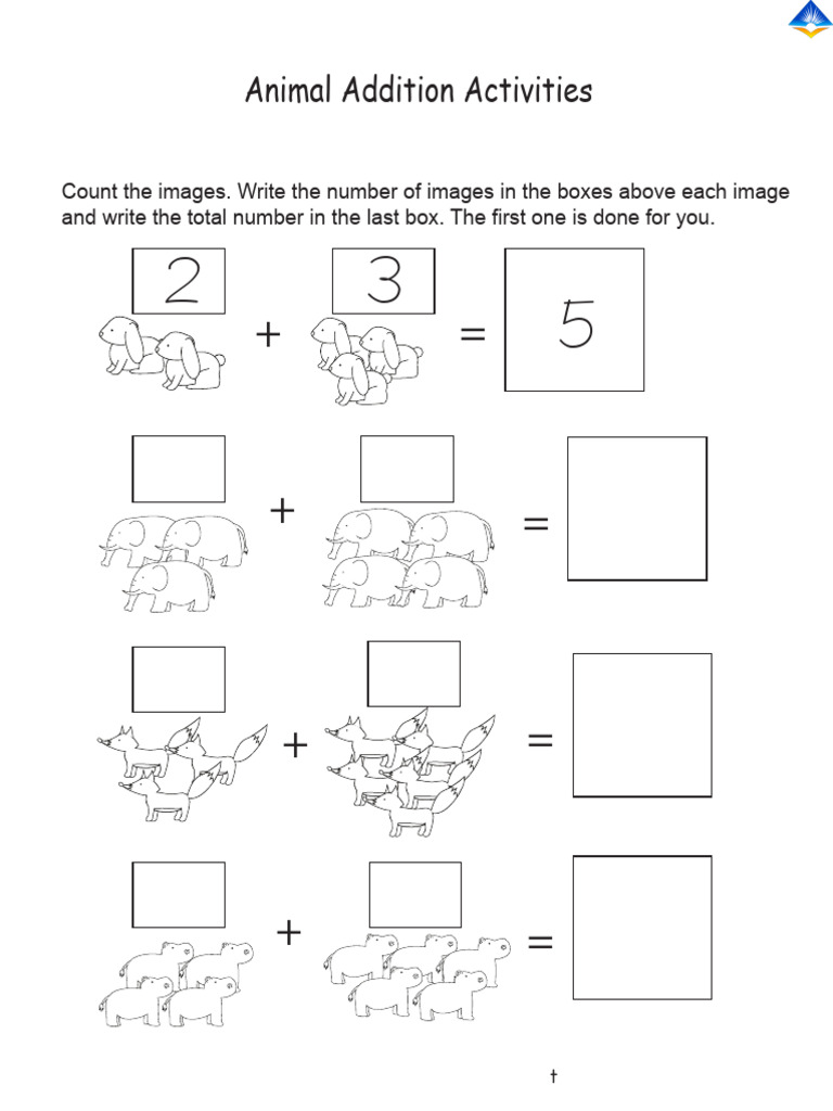 Animal Addition Worksheet (2) | PDF