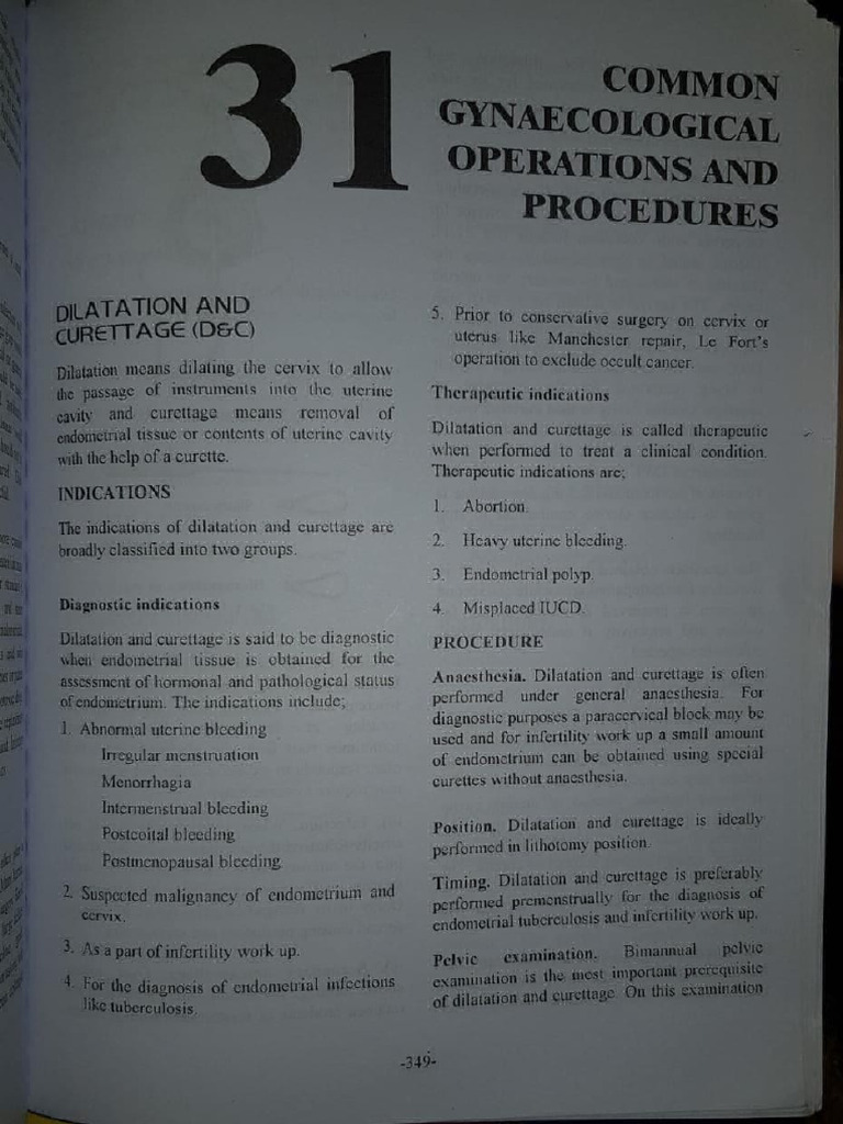 Gyne Operations DNC | PDF