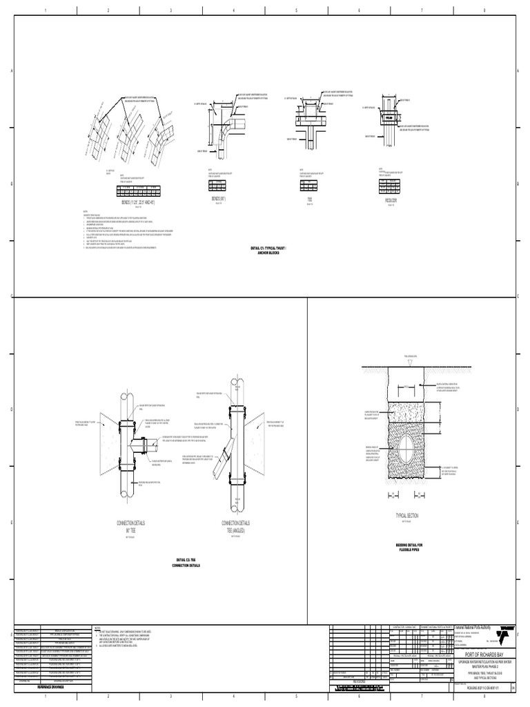 RCB.ENG.00211-C-DE-8001-01 - BENDS, THRUST BLOCKS & TYPICAL SECTIONS | PDF | Pipe (Fluid ...