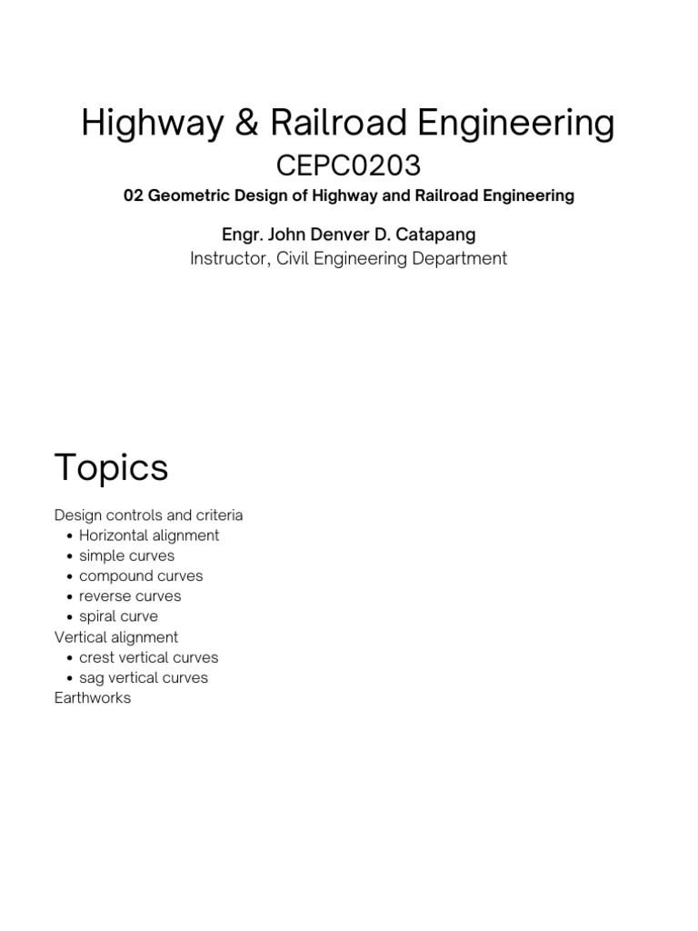 Highway and Railroad Curve Design Guide | PDF | Tangent | Angle