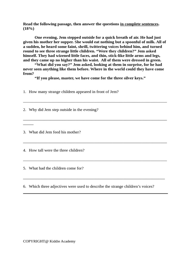 Questions on Reading Comprehension | PDF | Raccoon
