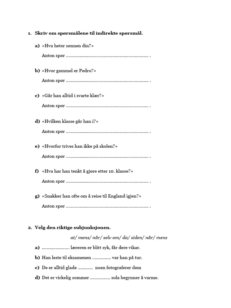 Oppgave, Leddsetning 2 | PDF