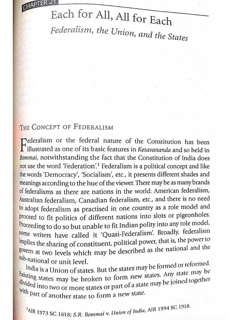 Federalism - Justice Chinnappa Reddy | PDF