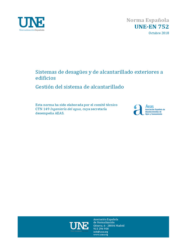 Une-En 752 - 2018 | PDF | Alcantarillado | Colector de aguas pluviales