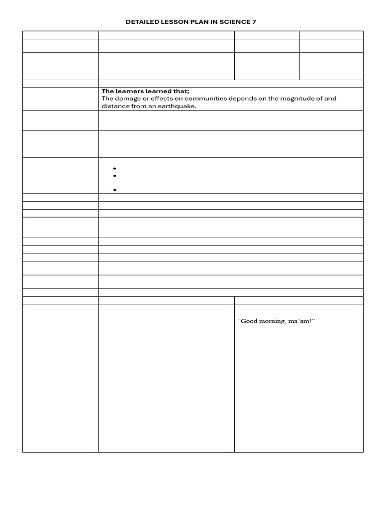 Earthquake Preparedness Lesson Plan | PDF | Emergency Management ...