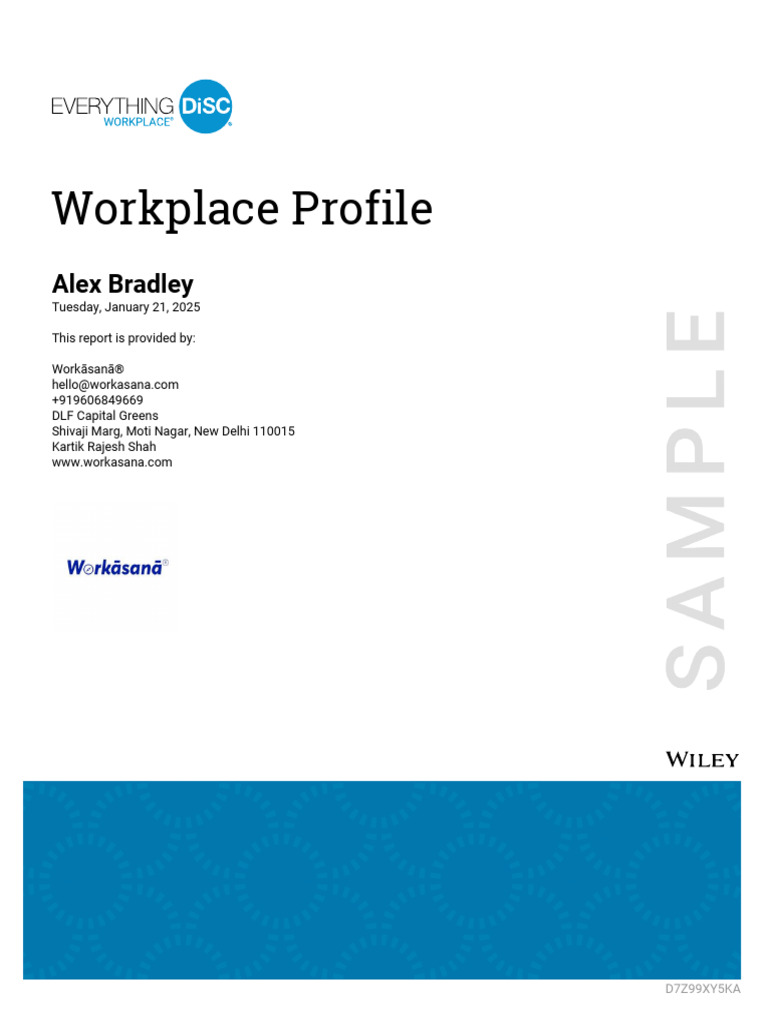Sample Report - Wiley - Everything DiSC - Workplace Report | PDF | Motivation | Motivational