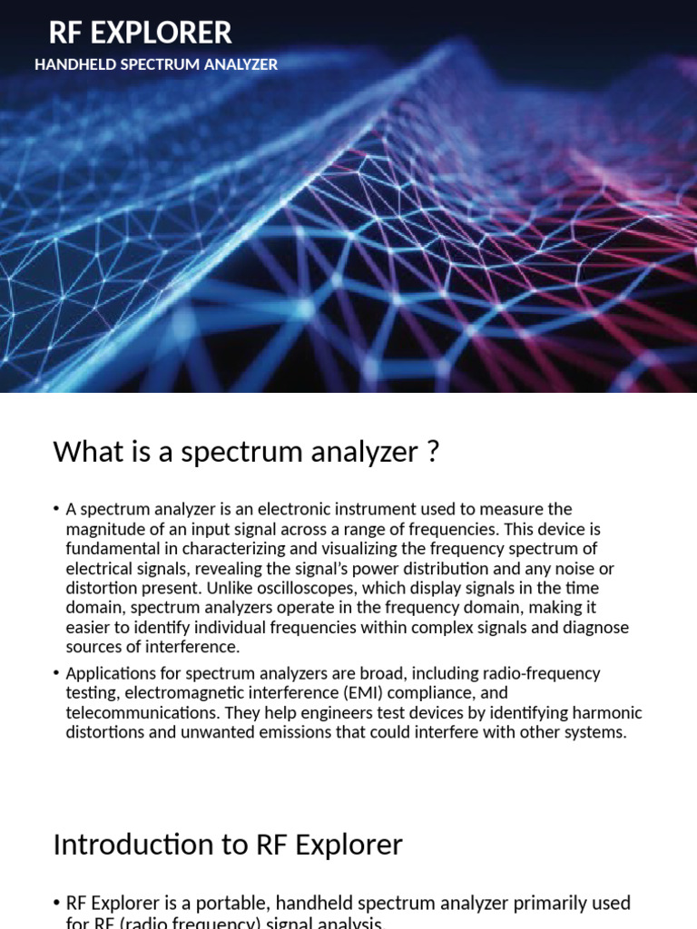RF Explorer Handheld Spectrum Analyzer | PDF | Electromagnetic ...