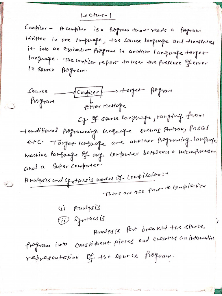 Unit-1 Compiler Design | PDF