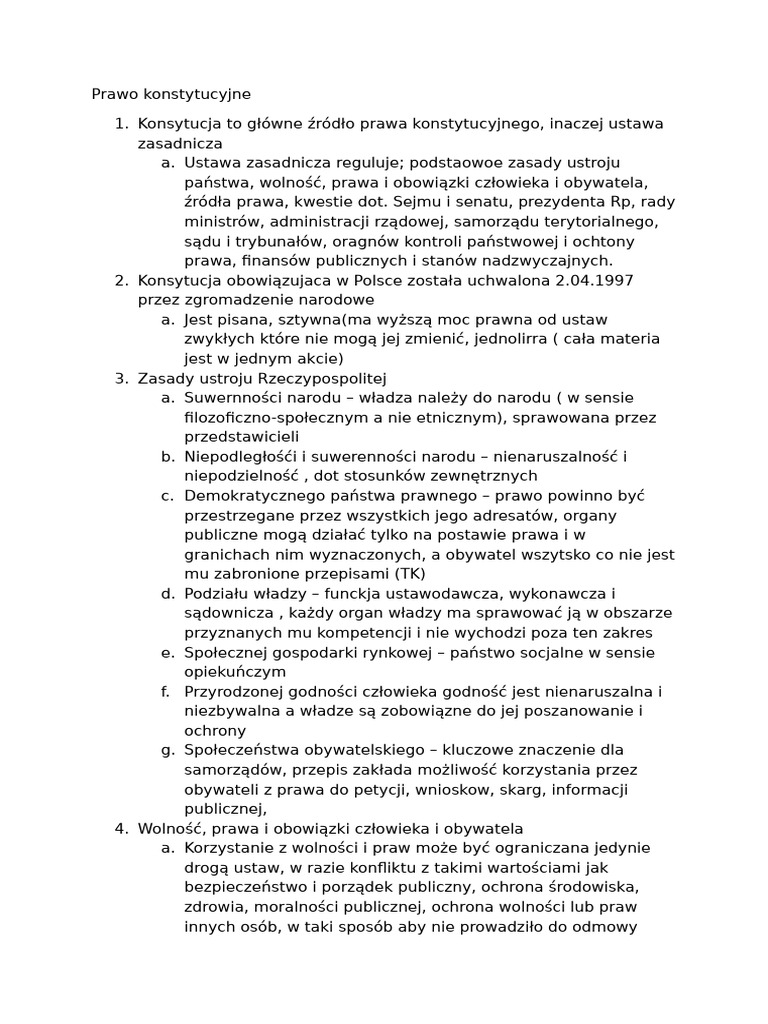 Prawo Konstytucyjne | PDF