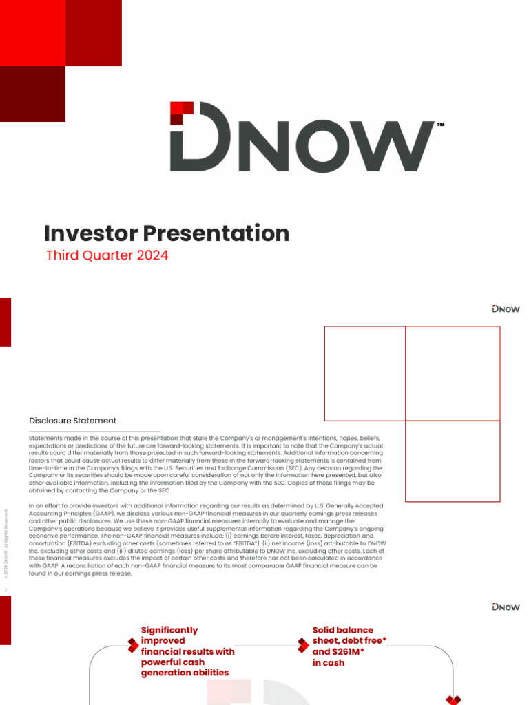 DNOW Investor Presentation Third Quarter 2024 | PDF | Oil Well ...