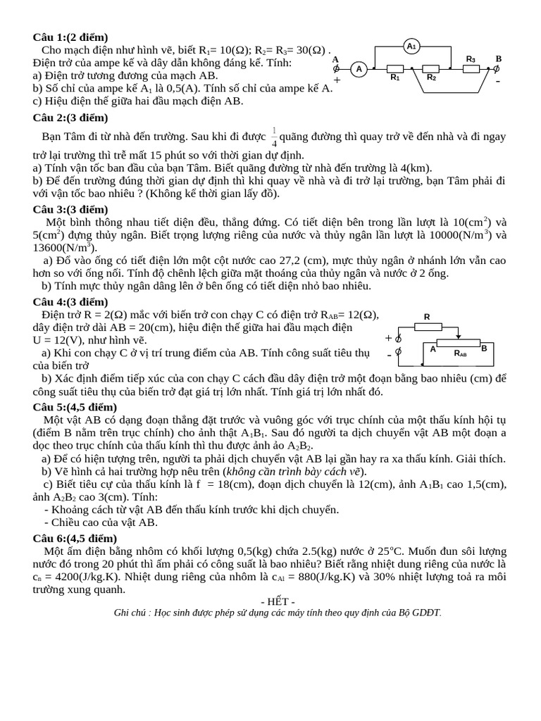 De Thi HSG Tinh - VatLy | PDF