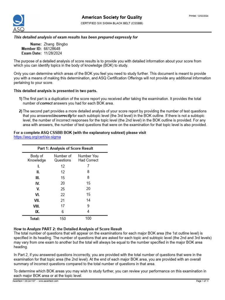 CSSBB Detailed Analysis Report 11-28-2024 | PDF