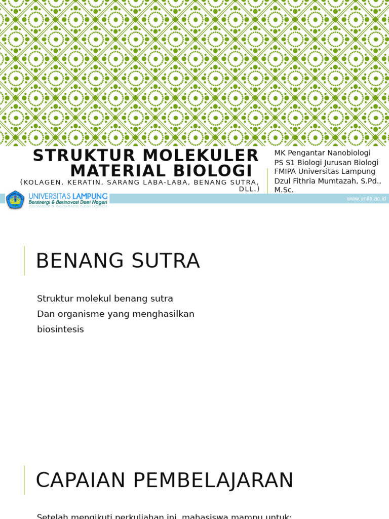 Struktur Molekuler Material Biologi | PDF