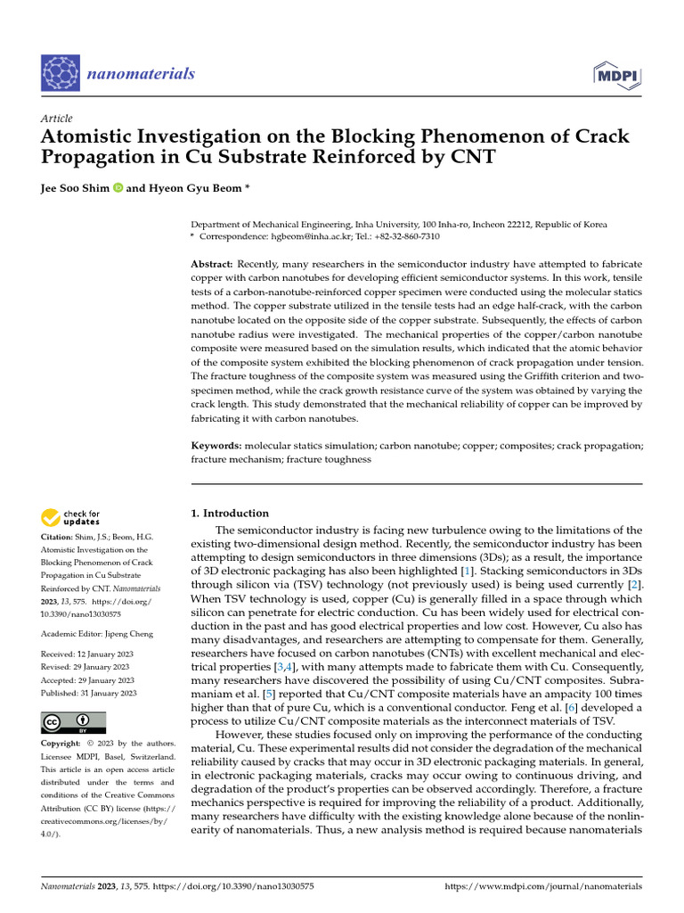 Atomistic Investigation On The Blocking Phenomenon of Crack Propagation ...