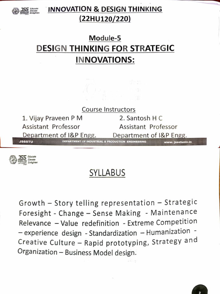 Strategic Innovation and Design Thinking | PDF | Innovation | Design ...