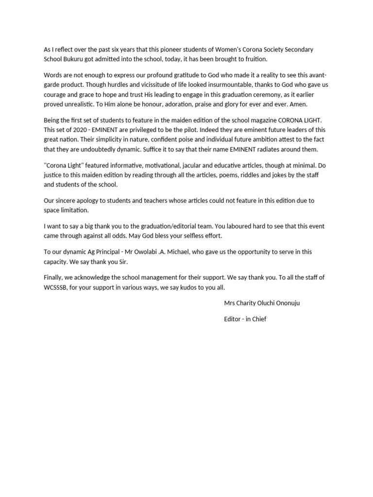 As I Reflect Editorial Note | PDF