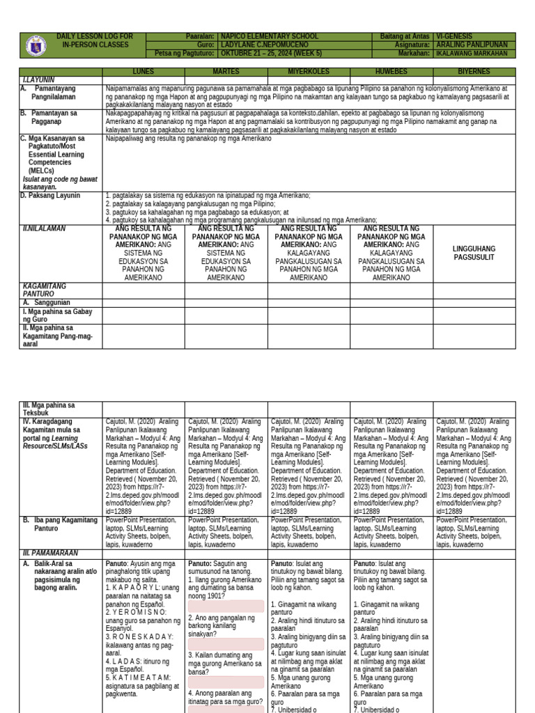 Q2 - Ap - DLL - Week 5 | PDF