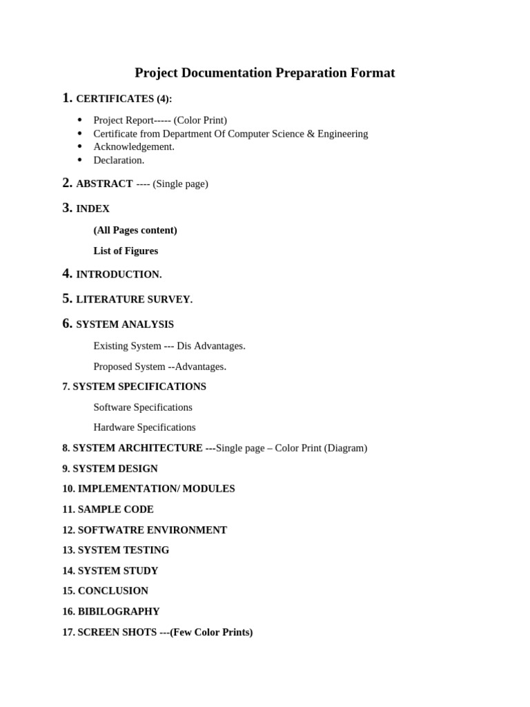 Project Documentation Preparation Format-1 | PDF