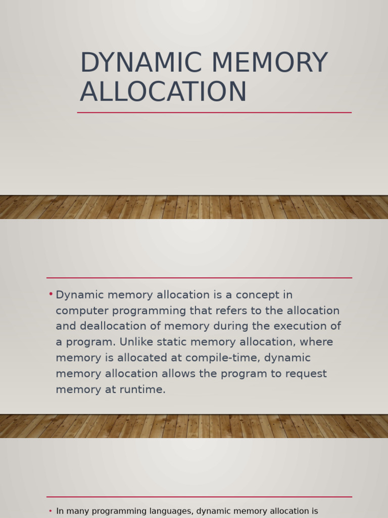 Dynamic Memory Allocation | PDF | Pointer (Computer Programming ... Dynamic Memory Allocation | PDF | Pointer (Computer Programming ...