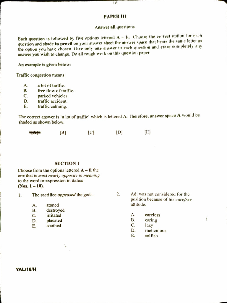 NECO English SS3 2018 | PDF