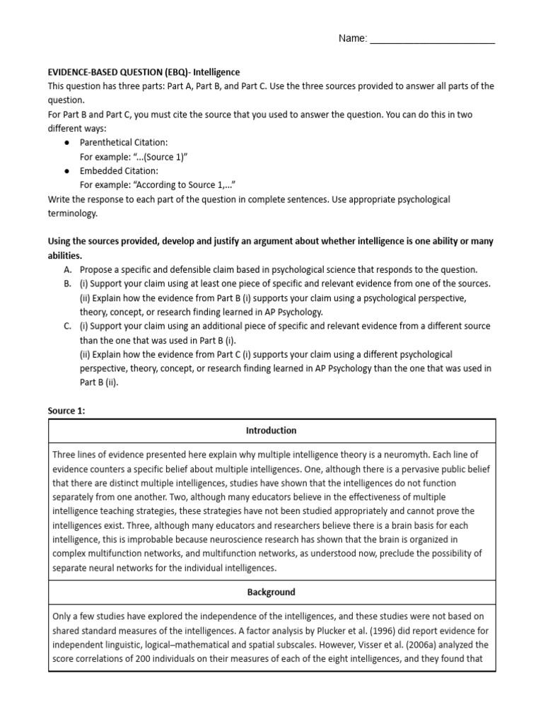 Unit 2.8 Multiple Intelligence EBQ | PDF | Intelligence | Pedagogy