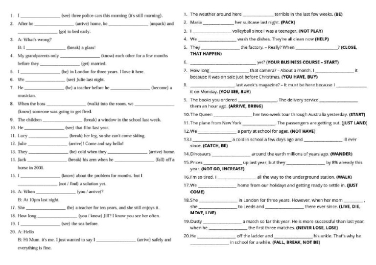 Present Perfect Practice | PDF