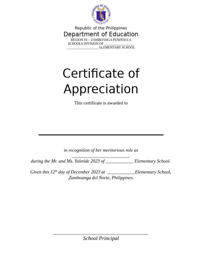 Official - Certificate - Template | PDF