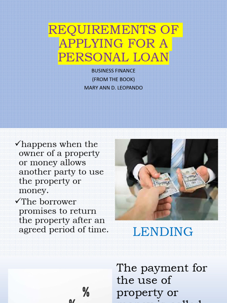 Requirements of Applying For A Personal Loan | PDF | Credit | Finance & Money Management