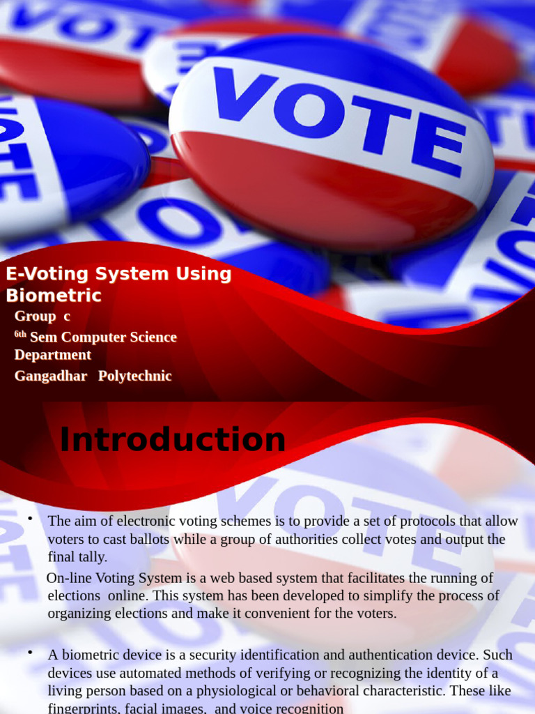 Biometric Ppt1 | PDF | Electronic Voting | Biometrics