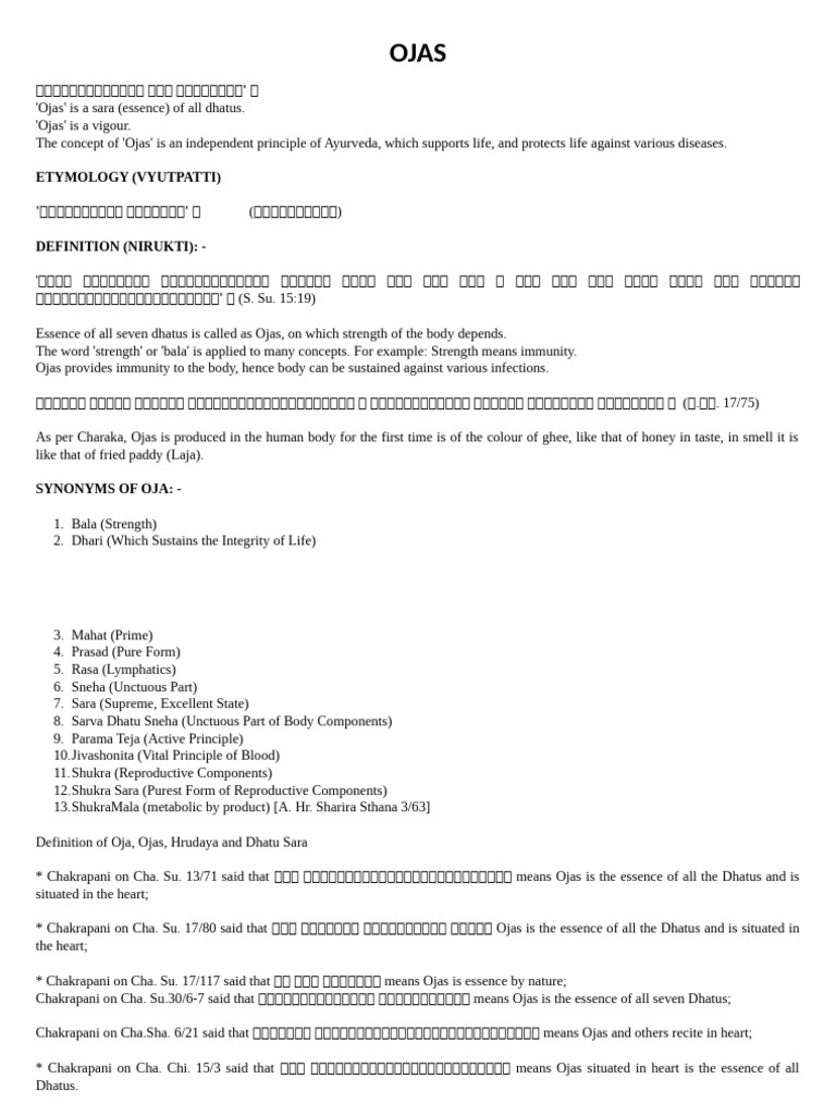 OJAS | PDF | Ayurveda | Senses