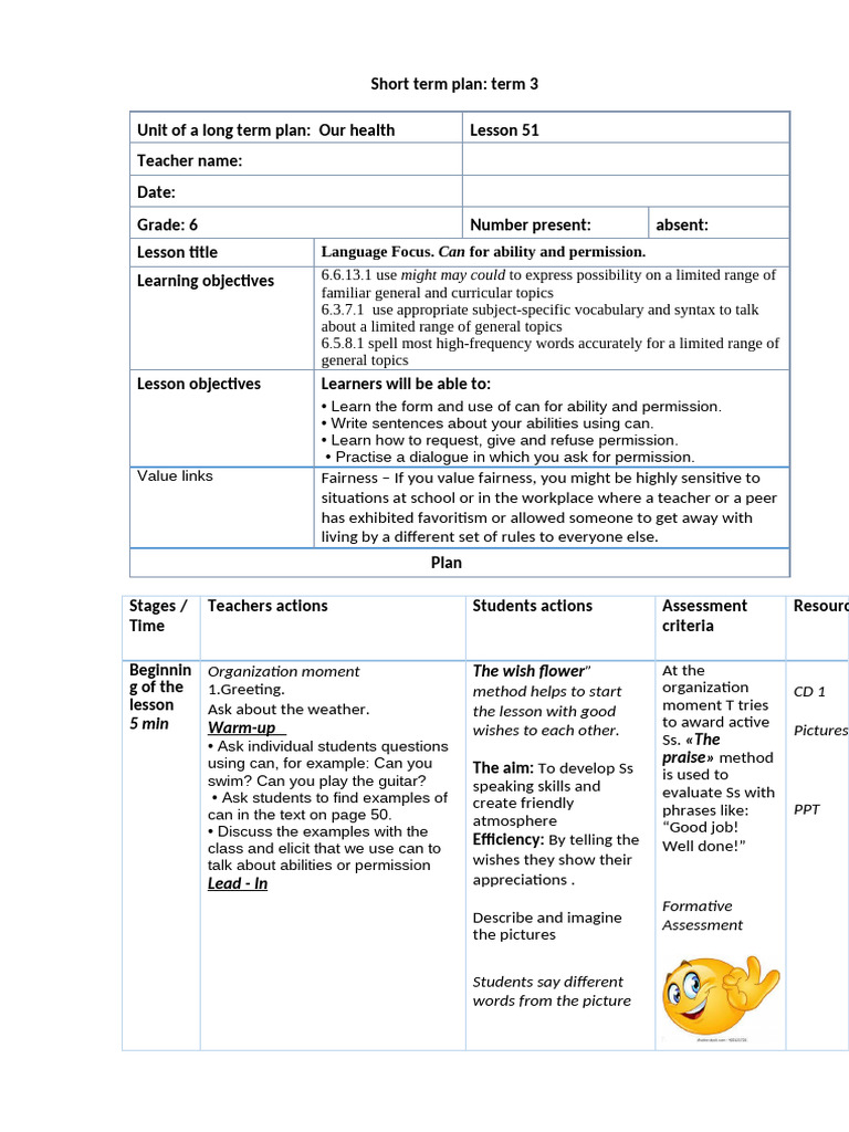Language Focus. Can For Ability and Permission. | PDF | Behavior Modification | Communication
