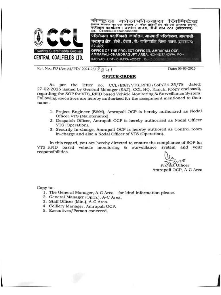 SoP For VTS RFID Based Vehicle Monitoring and Surviellance | PDF