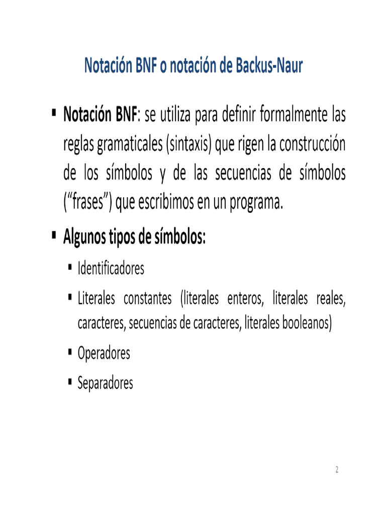 Notacion BNF | PDF