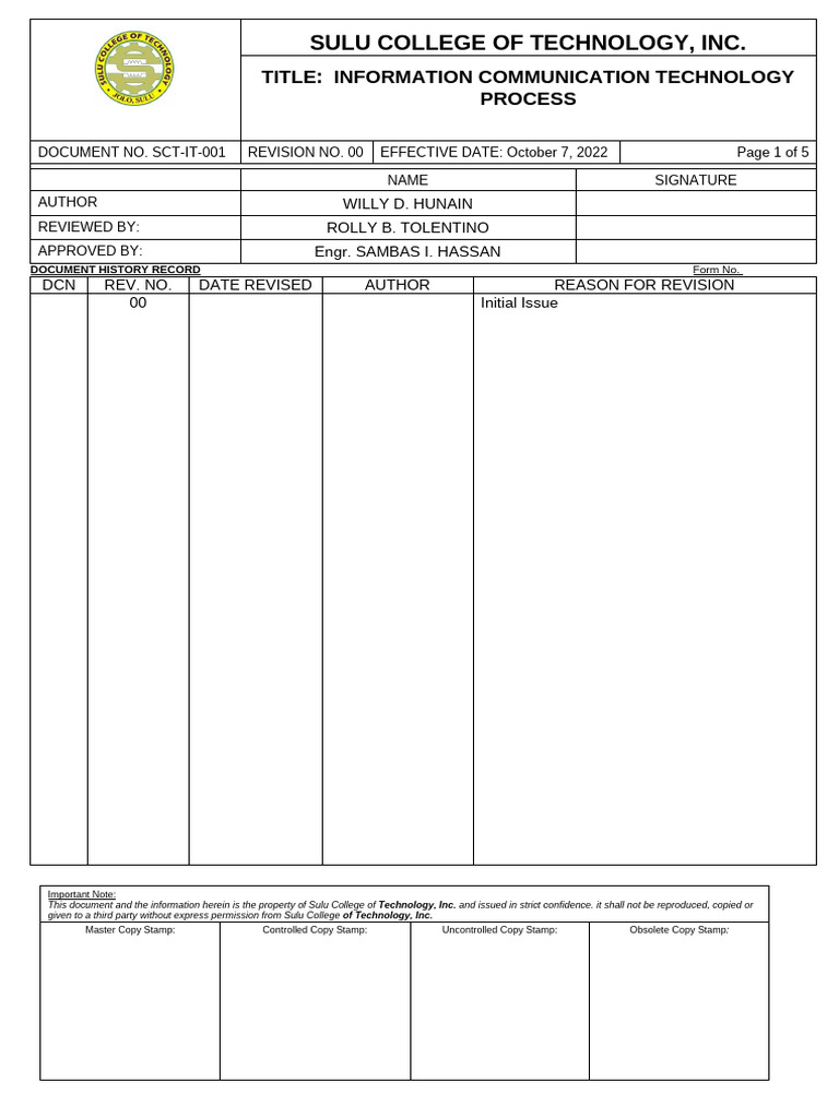 ICT_Process ISO | PDF | Computer Virus | Server (Computing)