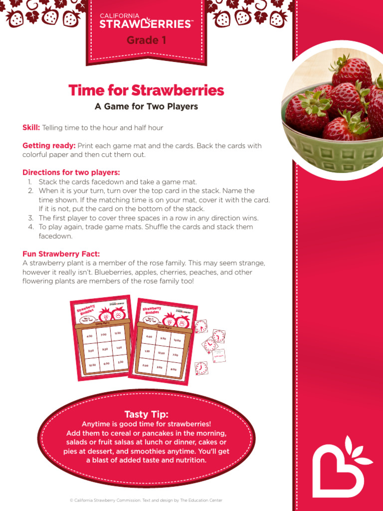 Classtoom Activities Grade 1 Time For Strawberries | PDF | Edible ...