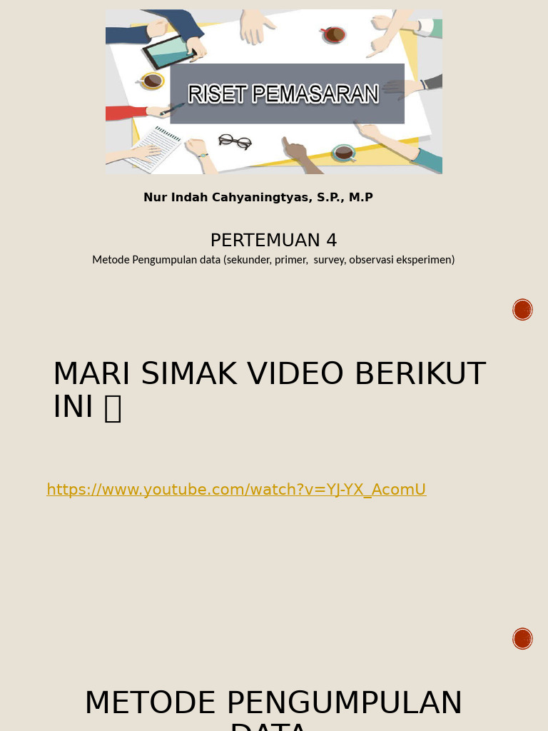 4. Metode Pengumpulan Data (Sekunder, Primer, Survey, Observasi Eksperimen) | PDF