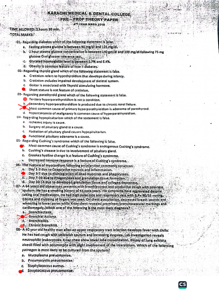 Patho 2018 Preproff Solved | PDF