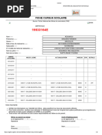 Fiche Cursus Scolaire 2024 | PDF