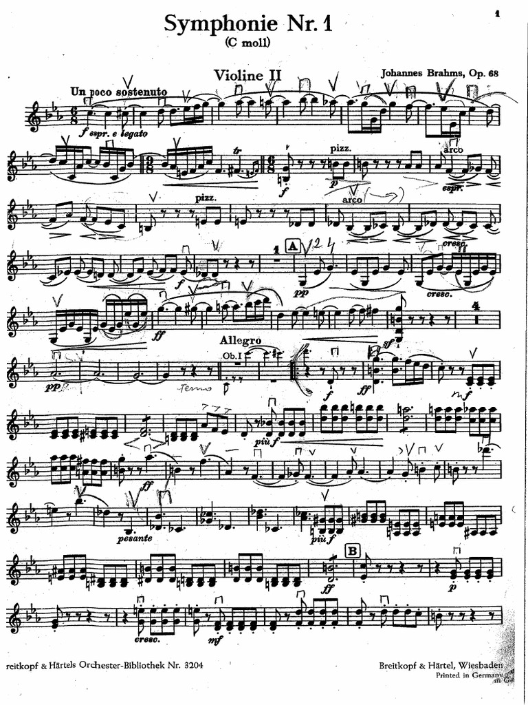 Brahms-Symphony 1. Violin 2 | PDF