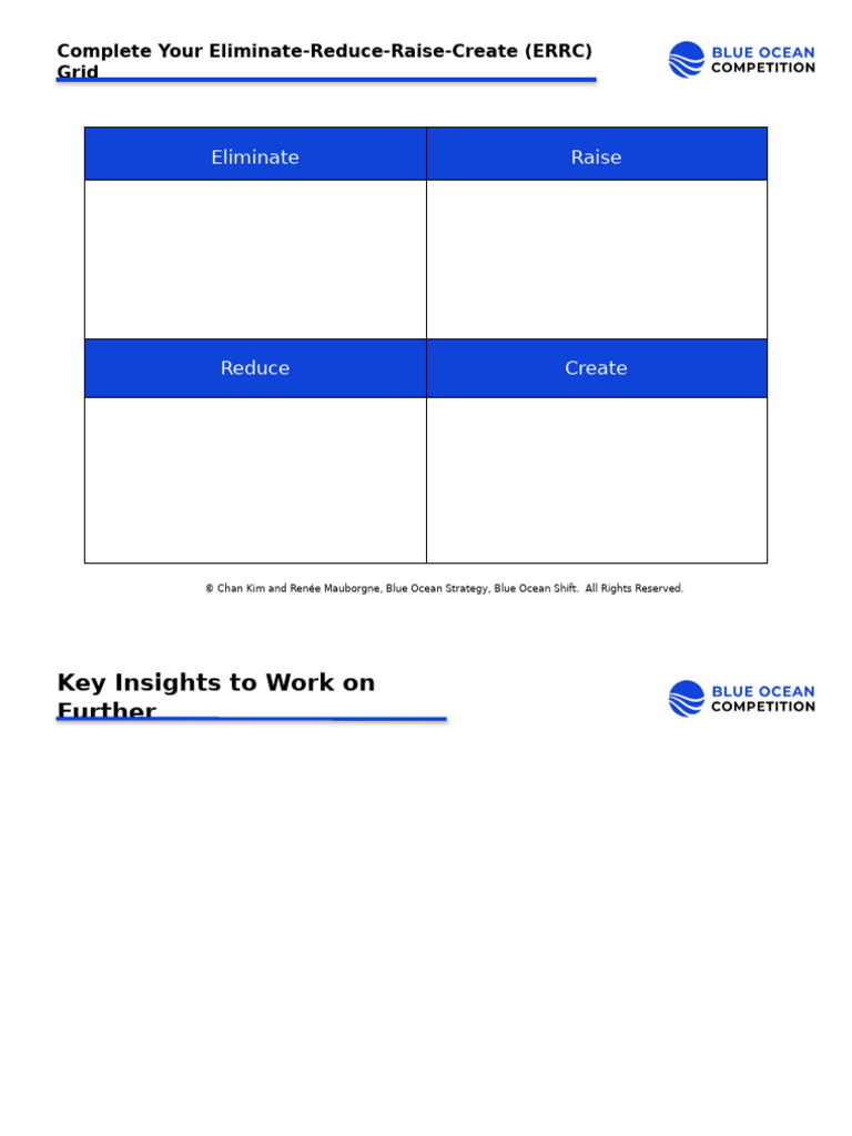 Creating Your Eliminate-Reduce-Raise-Create Grid | PDF