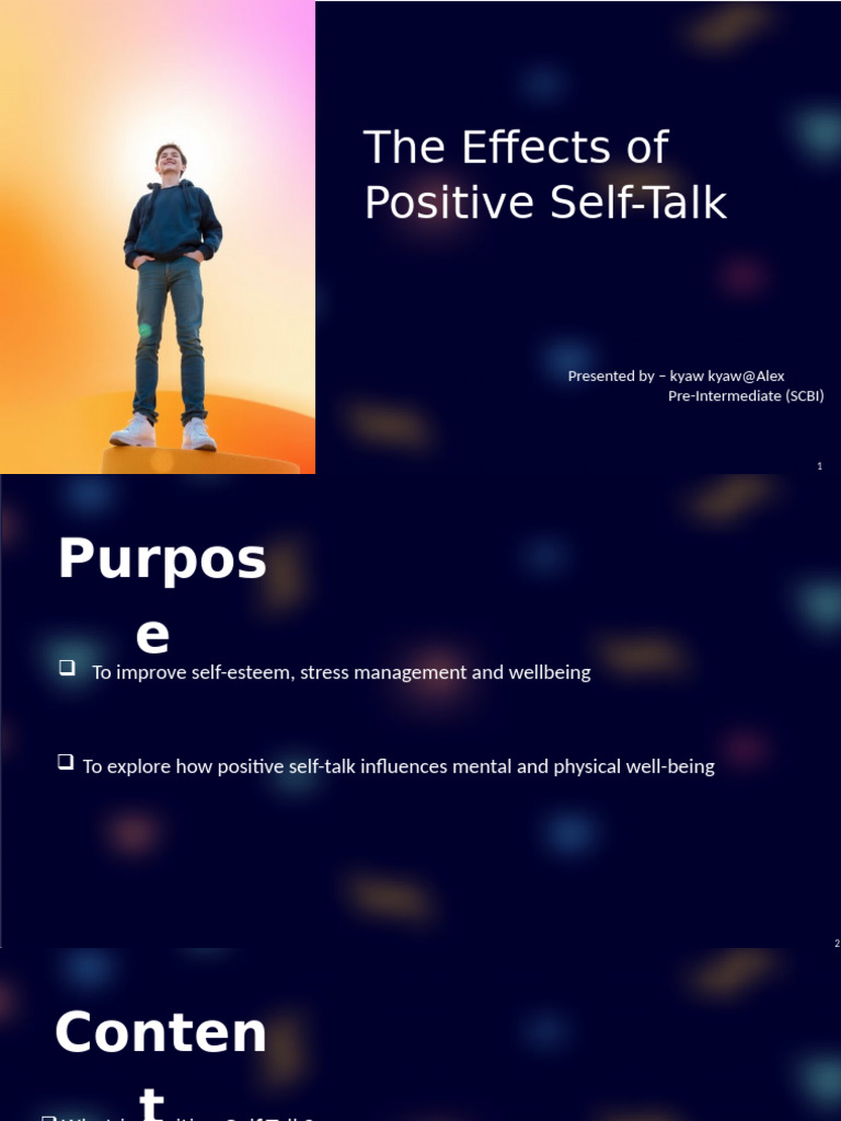 Benefits of Positive Self-Talk | PDF | Psychology | Psychological Concepts
