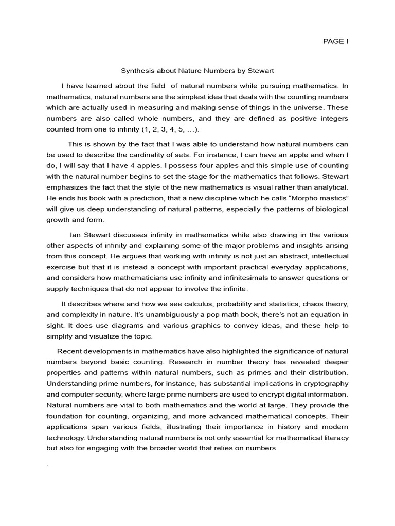 SYNTHESIS-NI-KATHLEEN-2 | PDF | Mathematics | Infinity