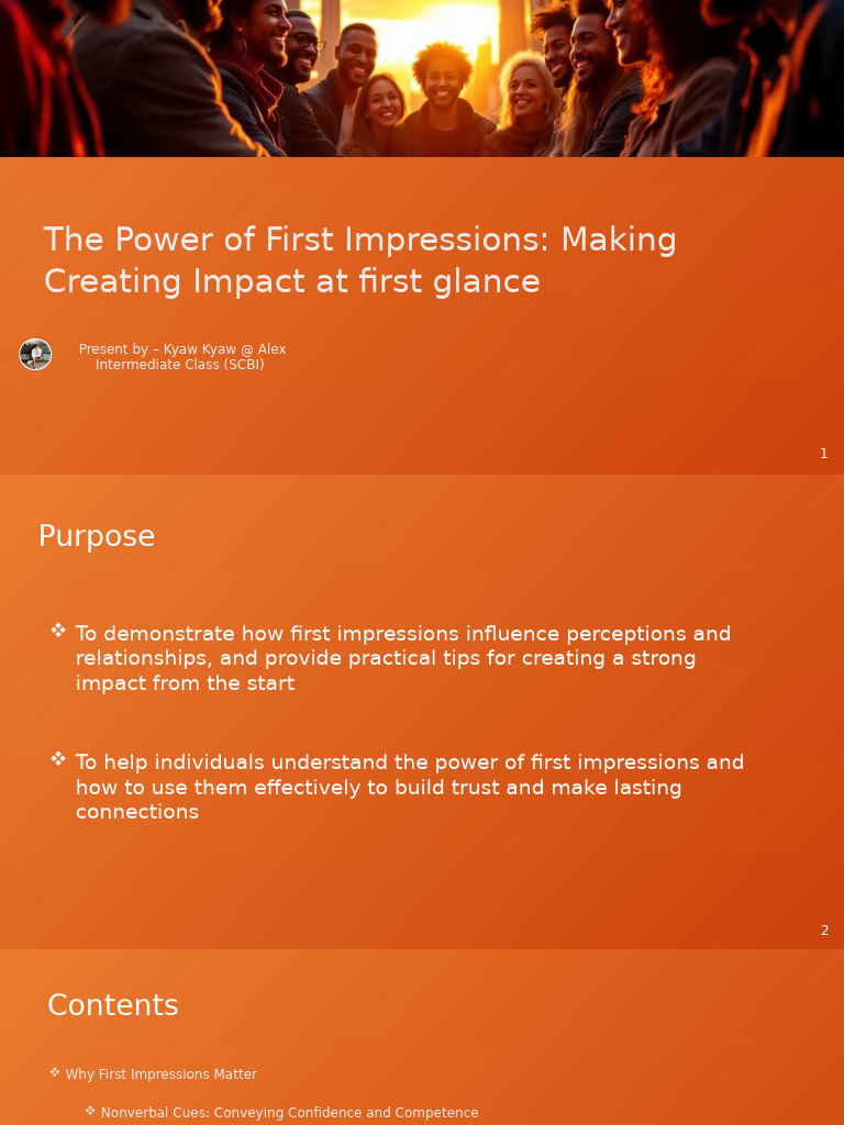 Mastering First Impressions for Success | PDF | Body Language ...