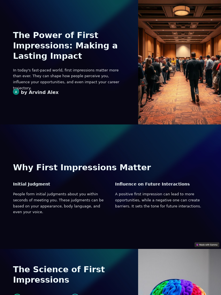 The Power of First Impressions Making A Lasting Impact | PDF | Body ...