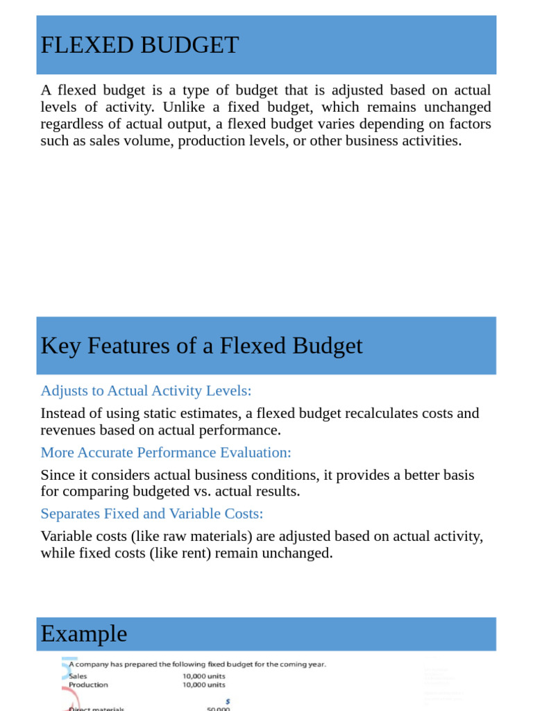 Flexed Budget | PDF