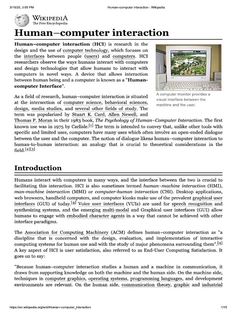 Human Interaction With Computers | PDF