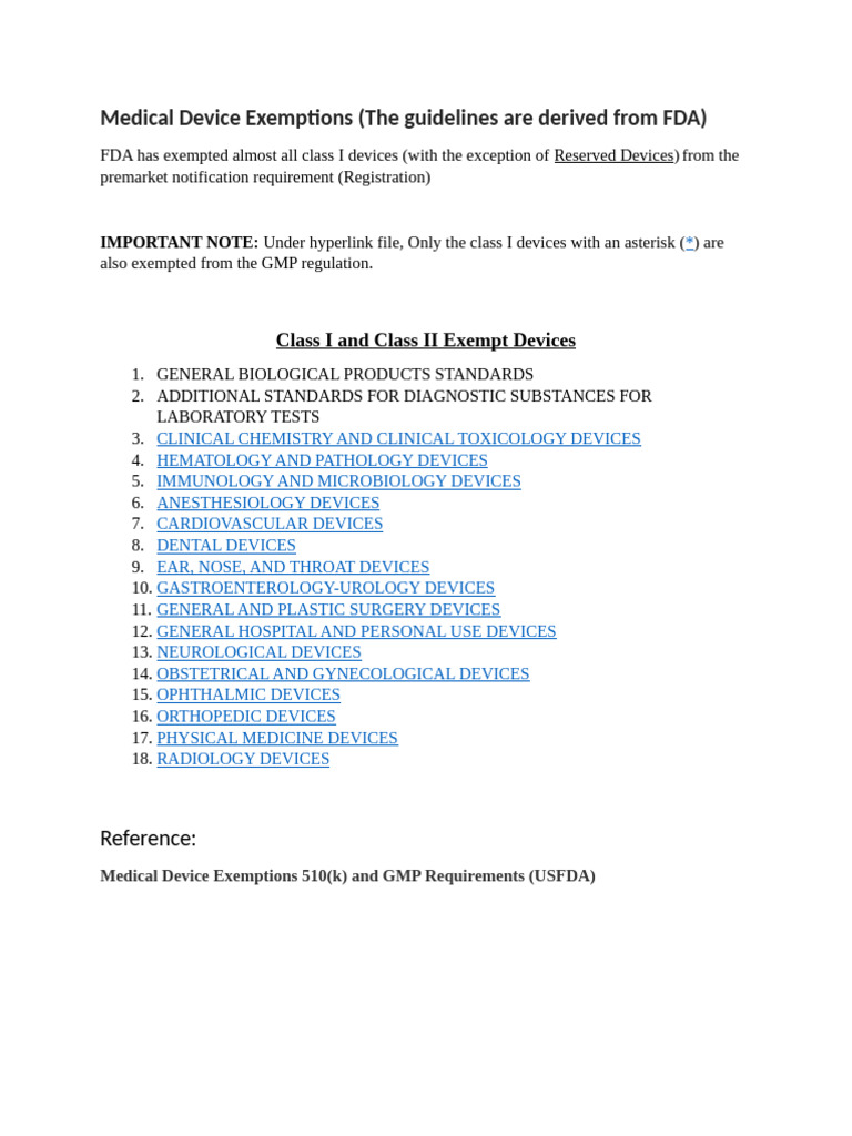 1. Medical Device Examption | PDF