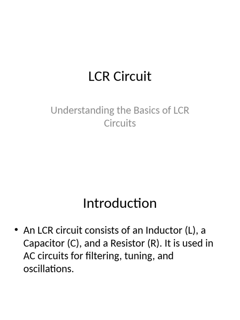 Lcr Circuit Ppt | PDF