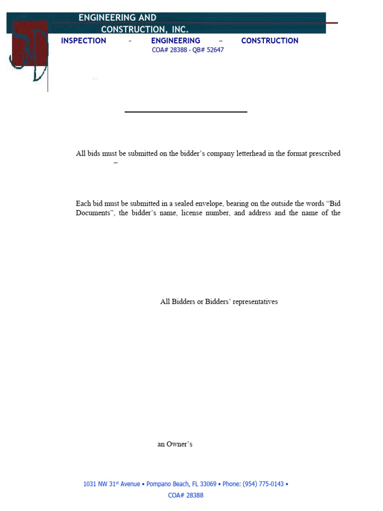 Section 1 - Instructions to Bidders - Bldg A | PDF | Addendum ...