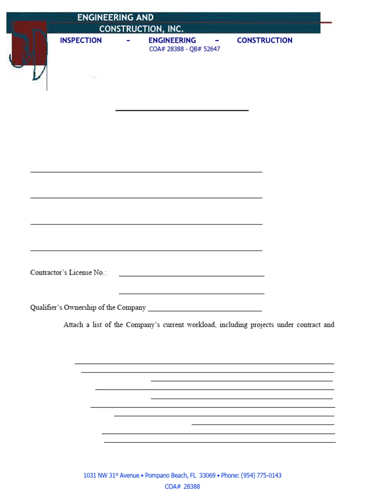 Section 3 - Contractors Qualification - BLDG A | PDF